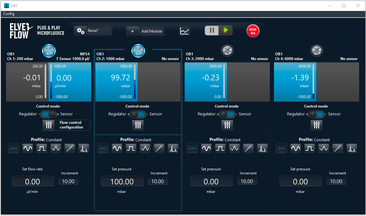 OB1 - 4 channels microfluidic 微流体流量和压力控制器 - Elveflow